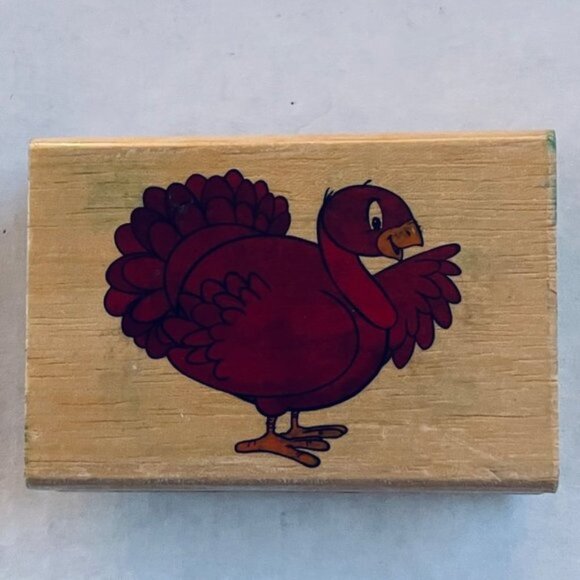 Stamps Inc | Office | Thanksgiving Turkey Wooden Rubber Stamp Fall ...
